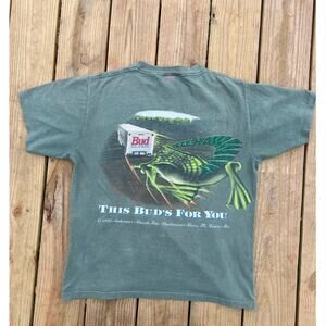 Changes | Shirts | Vintage 995 Budweiser Fish Green Shirt | Poshmark